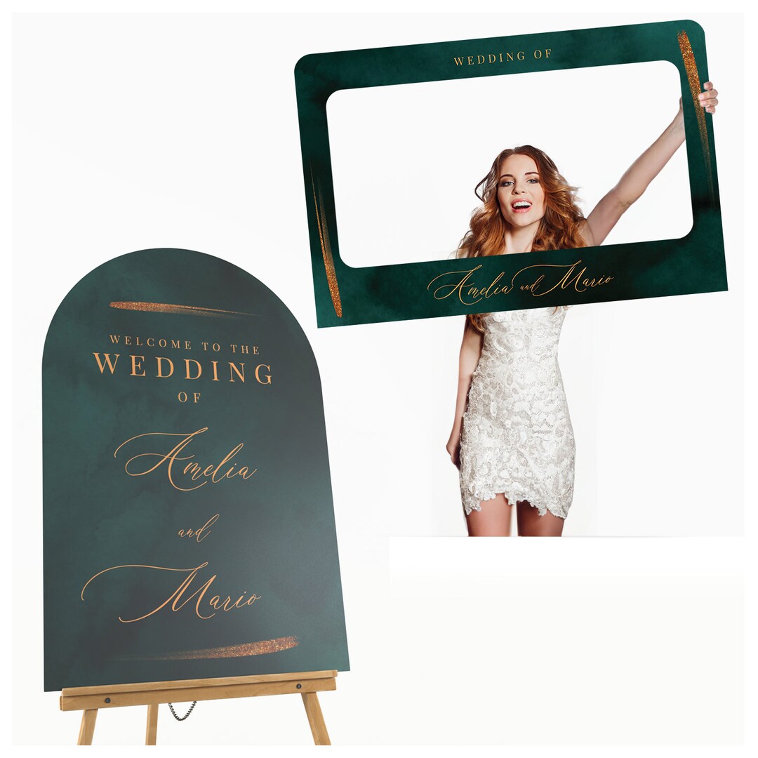 Personalized Emerald Green Wedding Entrance Sign, Emerald Green Wedding ...