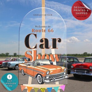 Car Show Welcome Sign, Custom Classic Car Show Sign, Retro Car Show ...