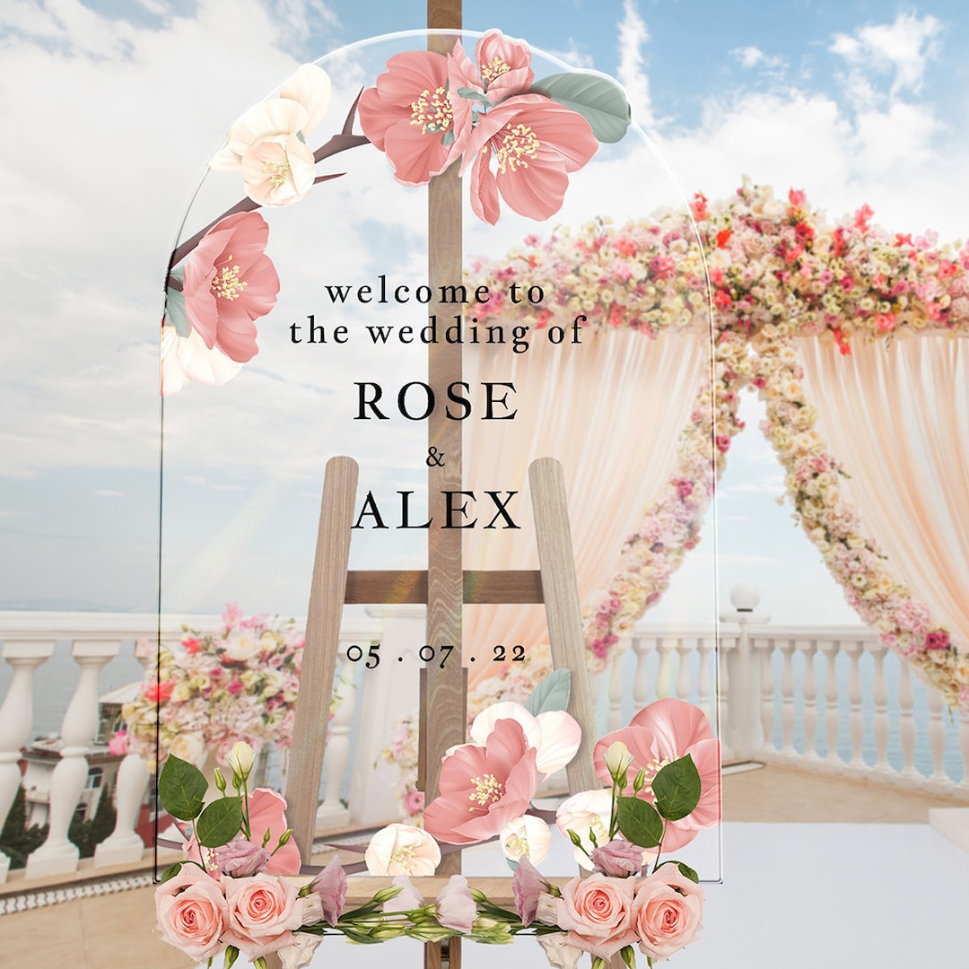 Custom Wedding Sign, Floral Wedding Signs, Personalized Wedding ...