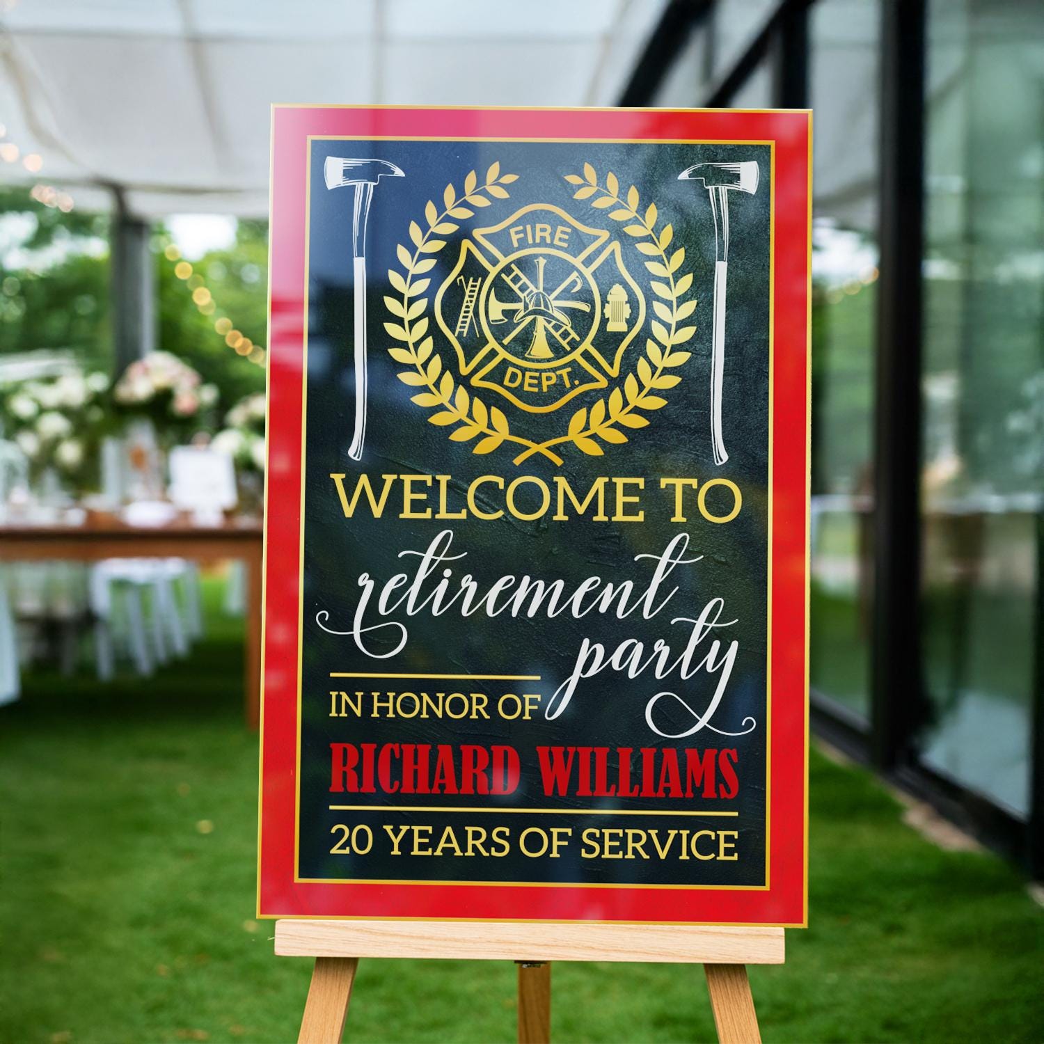 Firefighter Retirement Sign, Firefighter Retirement Welcome Sign ...