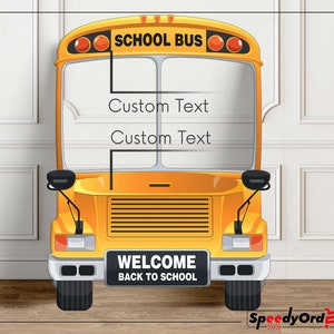 School Bus Photo Booth, School Bus Cutout Prop, School Bus Photo Frame ...