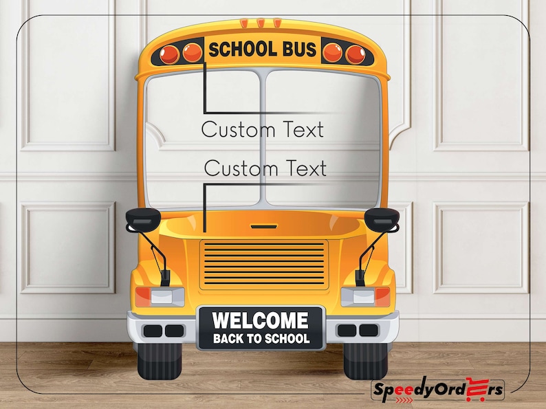 School Bus Photo Booth, School Bus Cutout Prop, School Bus Photo Frame ...