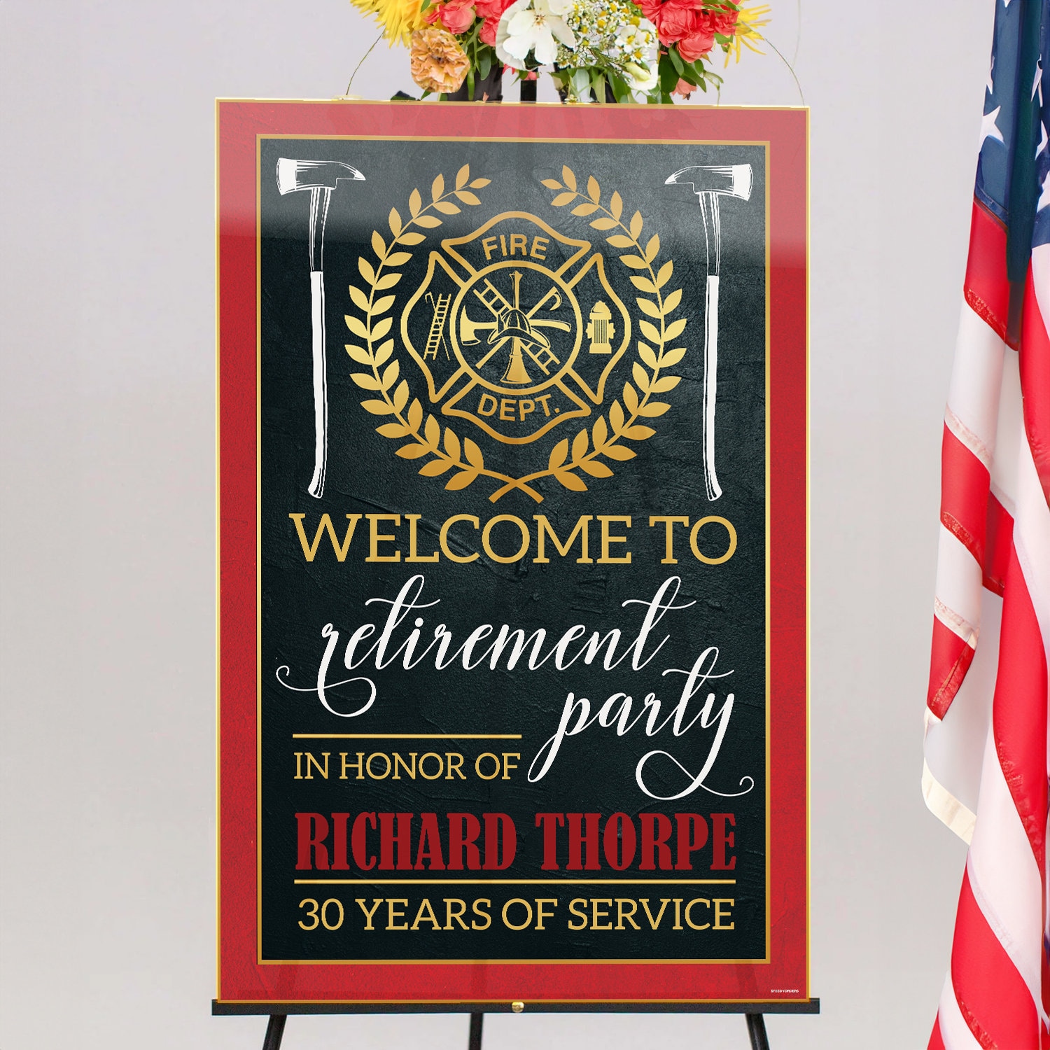 Firefighter Retirement Sign, Firefighter Retirement Welcome Sign ...