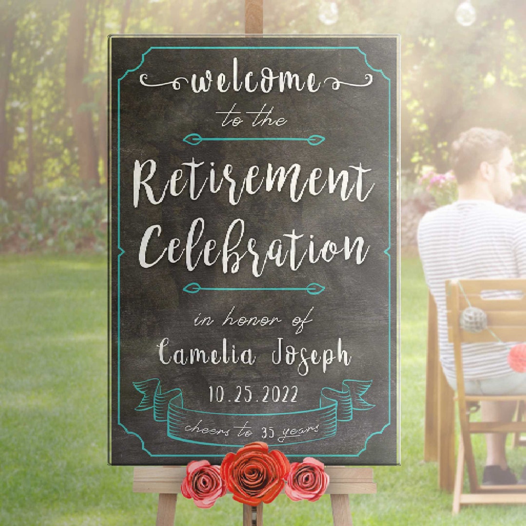 Retirement Party Welcome Sign Retirement Celebration Banner - Etsy