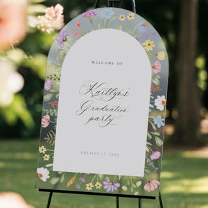 Graduation Sign, Wildflowers Graduation Welcome Sign, Wildflower ...