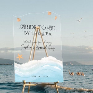 Beach Bridal Shower Sign, Customized Beach Theme Bridal Shower Welcome ...