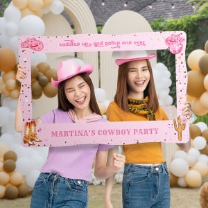 Pink Cowgirl Photo Booth, Wild West Party Photoshoot Props, Cowboy ...