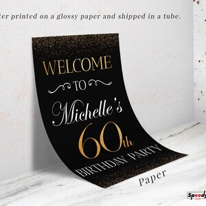 60th Birthday Sign, Welcome Sign for 60th Birthday Party, Custom 60th ...