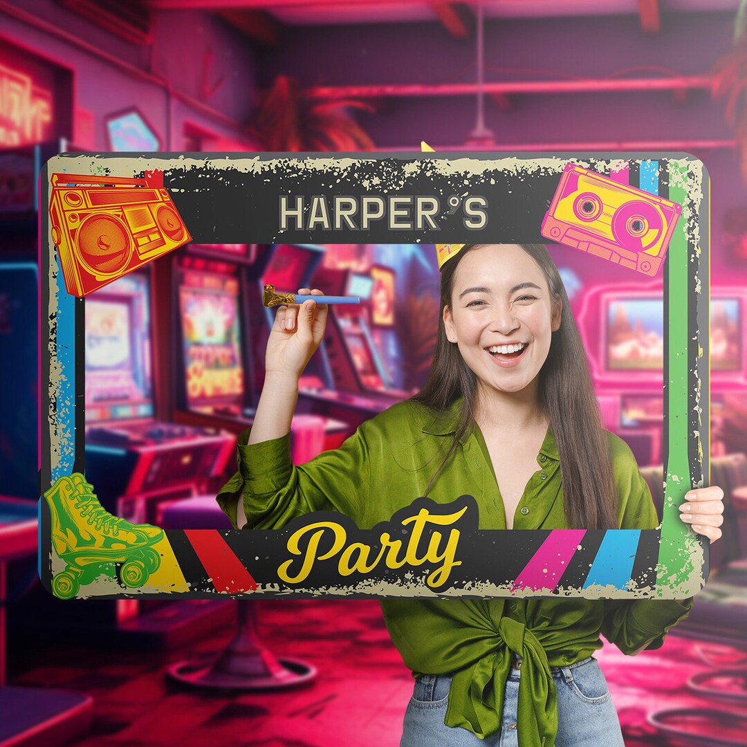 80s Party Photo Booth Frame, 80s Party Photo Frame, 80s Party Photo ...