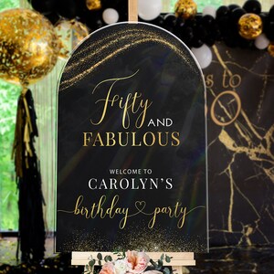 50th Birthday Sign, 50 and Fabulous Birthday Sign, Personalized 50th ...
