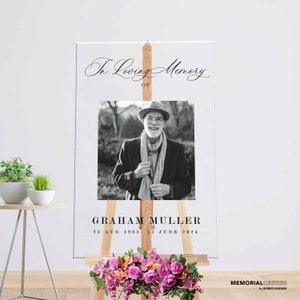 Funeral Sign, Personalized in Loving Memory Sign, Acrylic Celebration ...