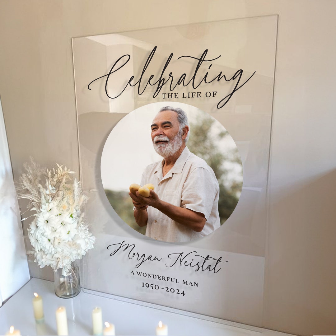 Celebration of Life Sign, Funeral Welcome Sign, Photo Memorial Sign ...