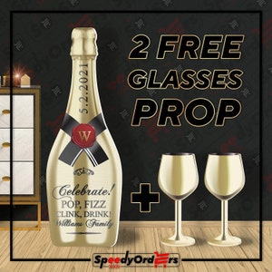 Champagne Prop - Champagne Bottle - Personalized Champagne Party Prop ...