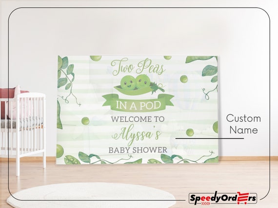 Pink and Blue Baby Shower Two Peas in a Pod Shower Signs Custom Baby ...