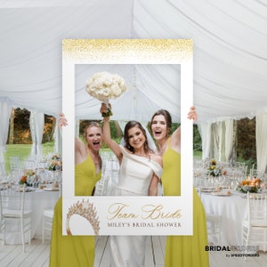 Team Bride Bridal Shower Photo Booth Frame, Bridal Shower Selfie Frame ...
