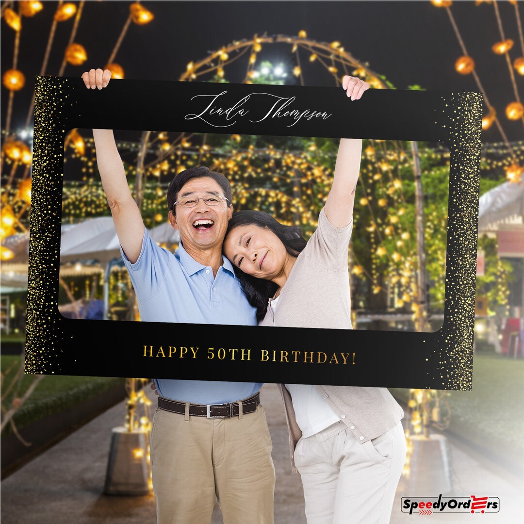50th Birthday Photo Booth Frame 50 Birthday Selfie Frame - Etsy