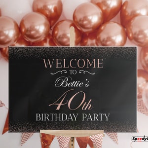 40th Birthday Sign, Custom 40th Birthday Party Welcome Sign ...