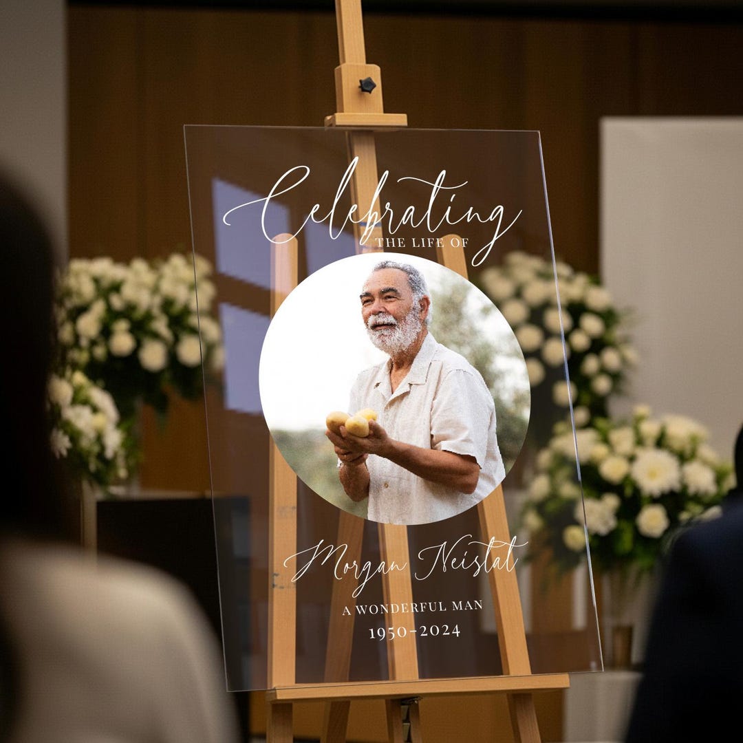 Celebration of Life Sign, Funeral Welcome Sign, Photo Memorial Sign ...