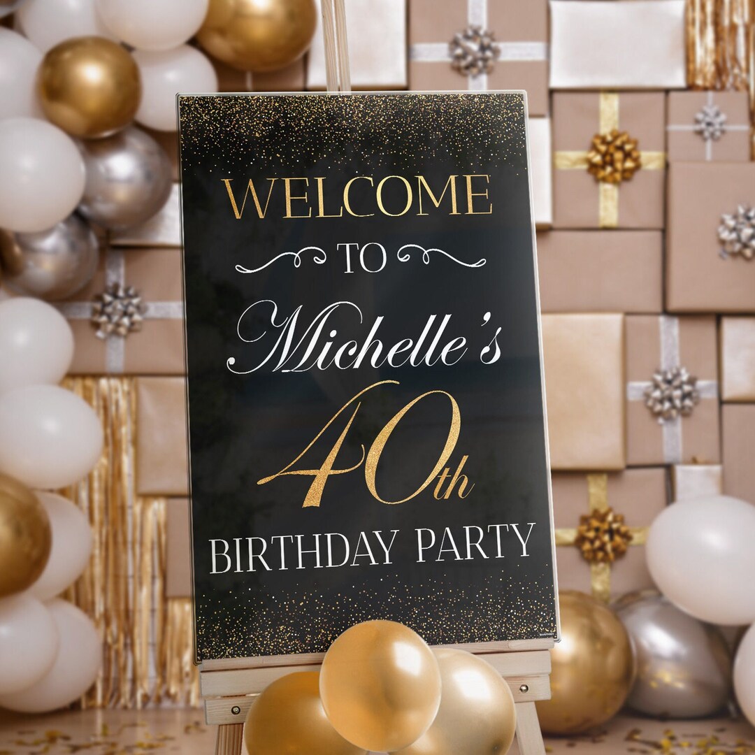 40th Birthday Sign Custom 40th Birthday Party Welcome Sign - Etsy