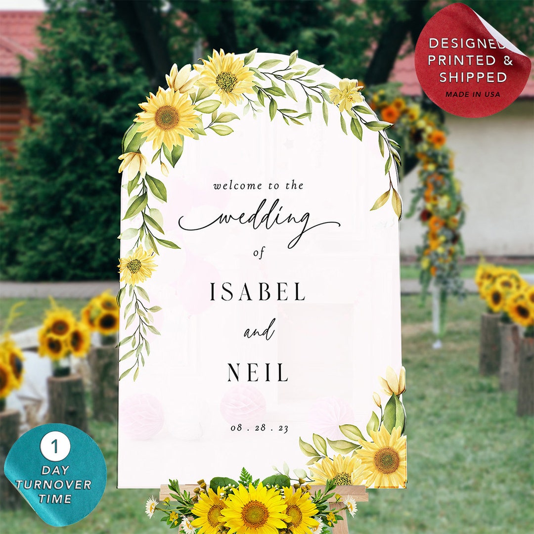 Sunflower Wedding Welcome Sign Welcome to the Wedding Sign - Etsy