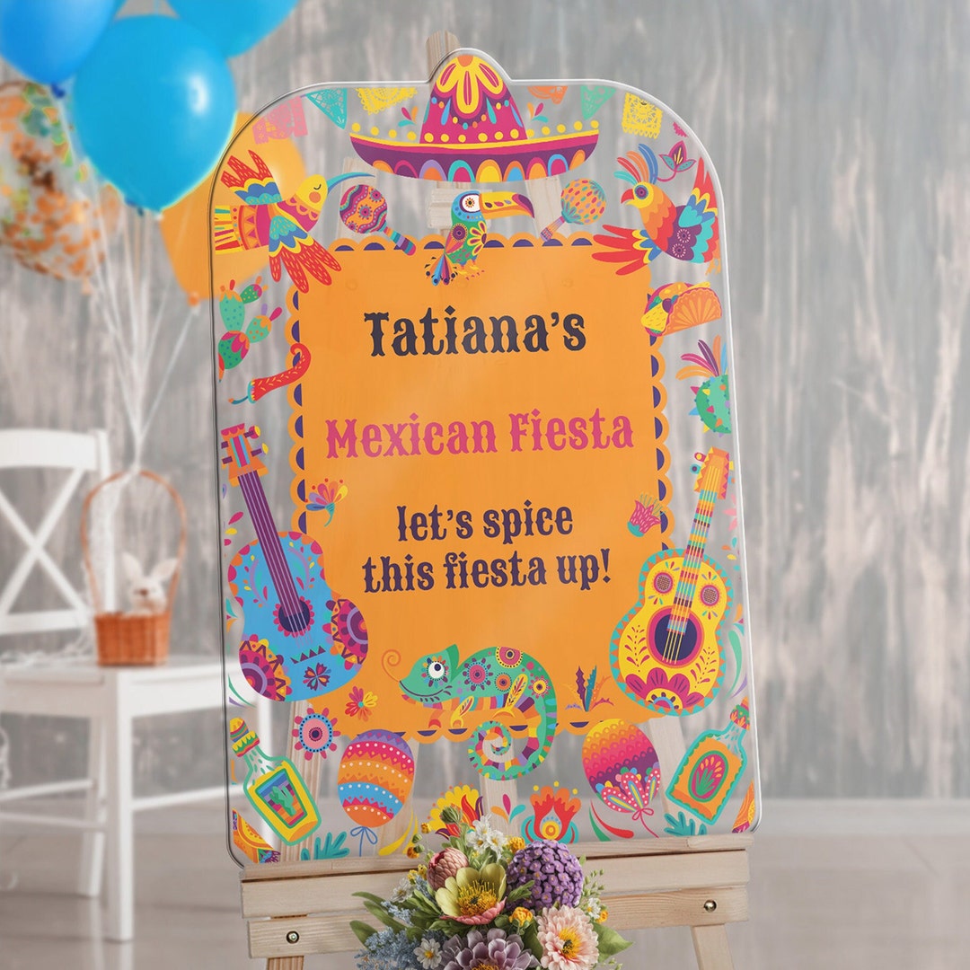 Fiesta Birthday Sign, Fiesta Party Birthday Welcome Sign, Fiesta ...