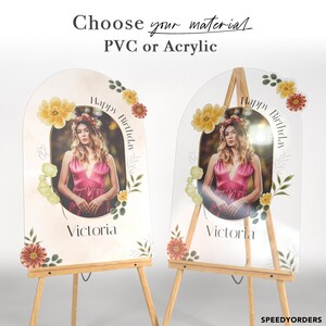 Girls Birthday Sign With Photo, Girls Birthday Sign, Custom Girls ...