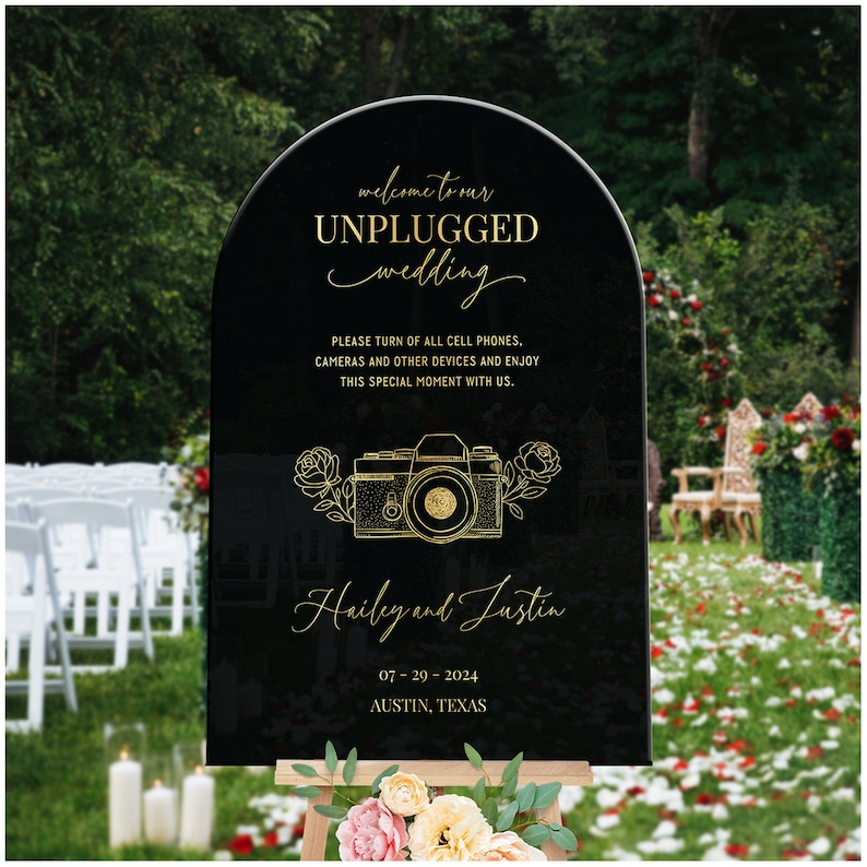 Unplugged Ceremony Sign, Unplugged Wedding Sign, No Phones Wedding Sign ...