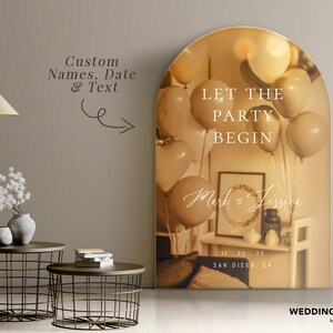 Wedding Party Sign Gold Mirror Wedding Sign Let the Party - Etsy