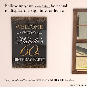 60th Birthday Sign, Welcome Sign for 60th Birthday Party, Custom 60th ...