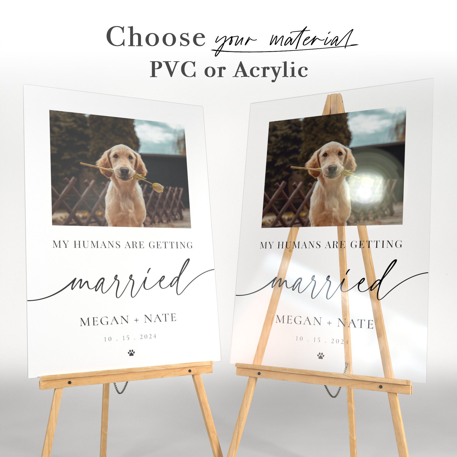 Printed My Humans Are Getting Married Wedding Sign, Pet Wedding Welcome ...