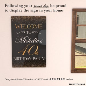 40th Birthday Sign, Custom 40th Birthday Party Welcome Sign ...