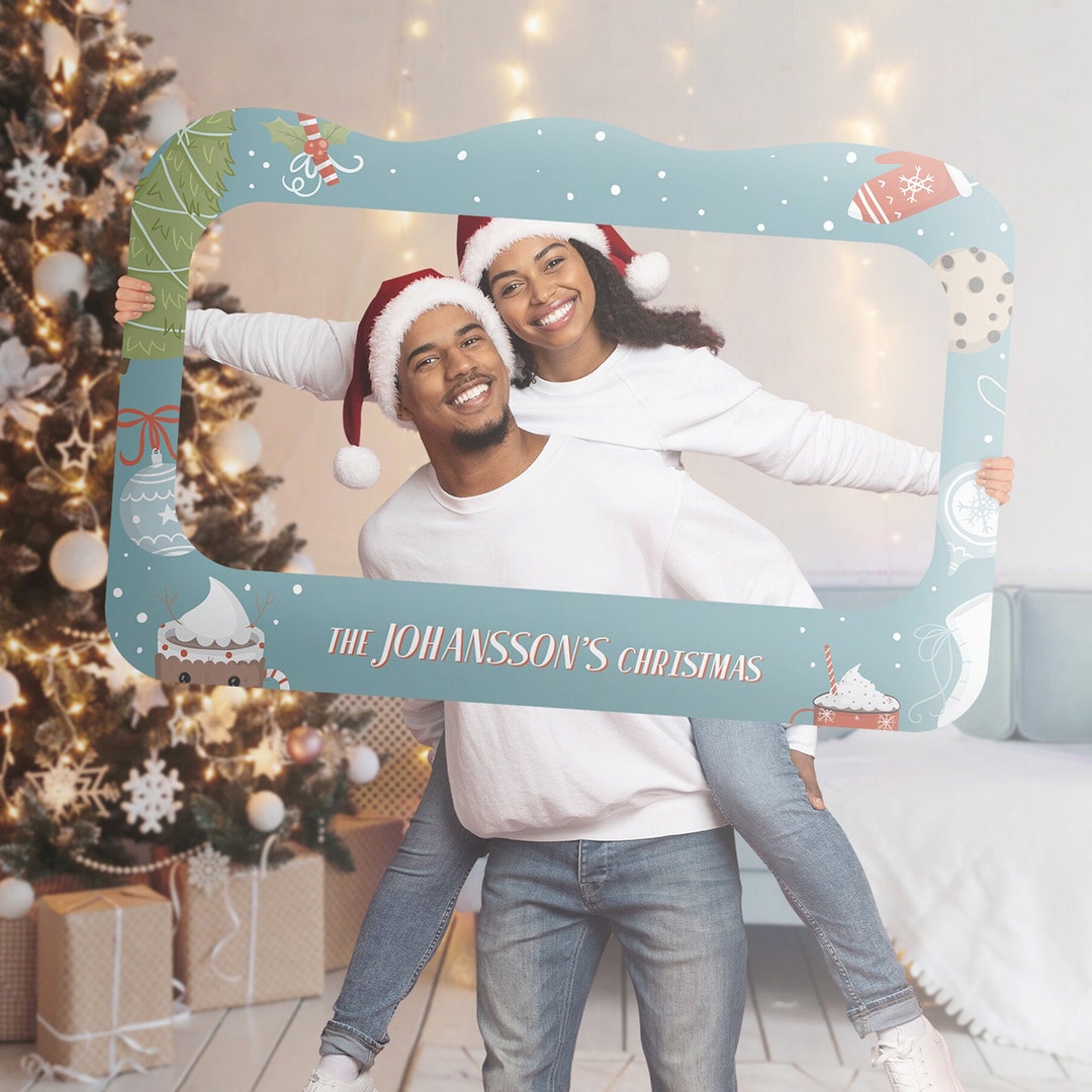 Custom Christmas Photo Booth Frame, Xmas Photo Props, Christmas Photo ...