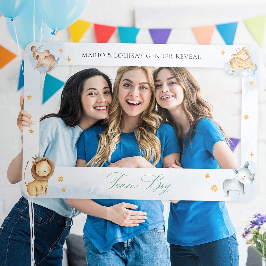 Gender Reveal Photo Booth Frame Team Boy Gender Reveal Photo - Etsy