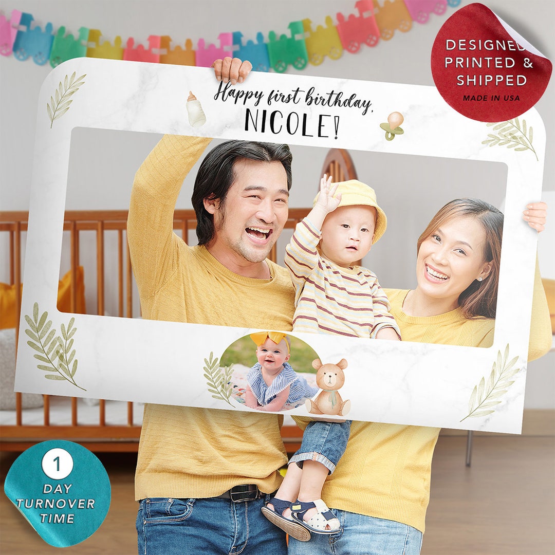 First Birthday Photo Booth, 1st Birthday Photo Prop Frame, First ...