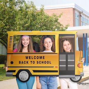 School Bus Photo Booth Frame, School Bus Photo Prop, Back to School ...