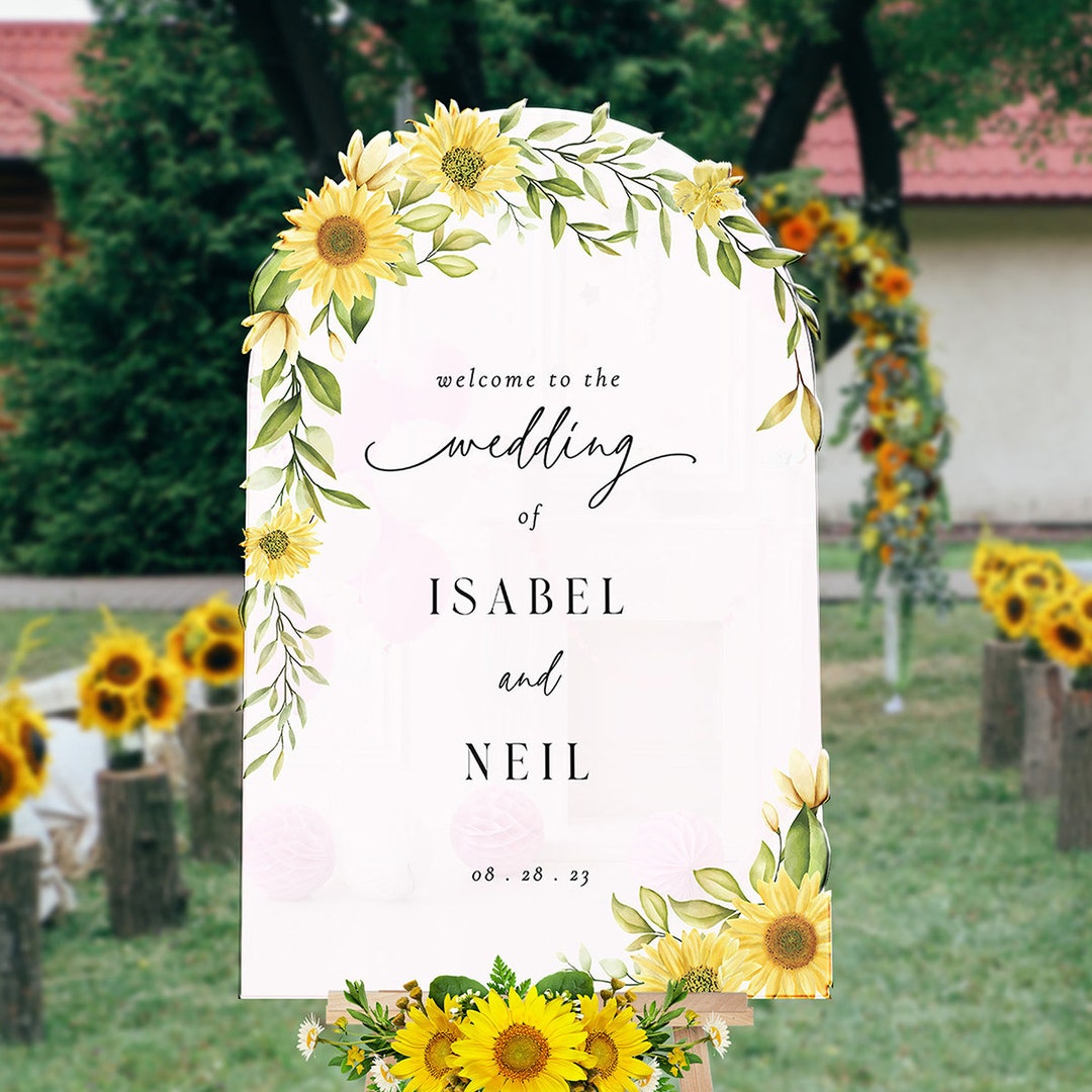 Sunflower Wedding Welcome Sign, Welcome to the Wedding Sign, Floral ...