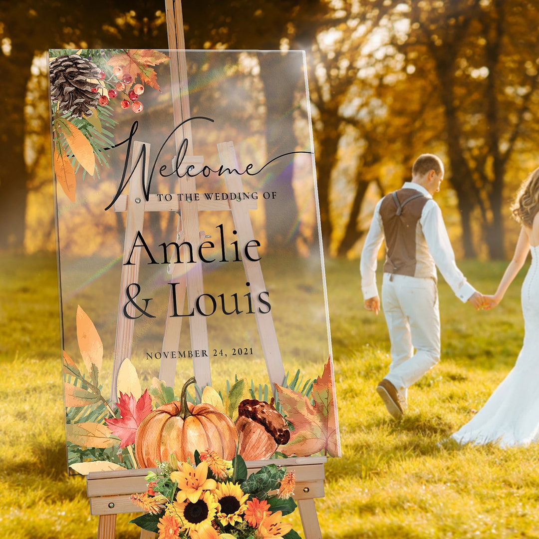 Fall Wedding Sign, Fall Wedding Welcome Sign, Welcome Wedding Sign ...
