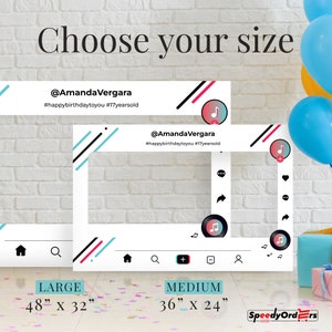 Tiktok Photo Booth Frame, Tik Tok Cutout, Custom Social Media Photo ...
