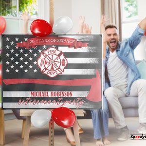 Fire Department Retirement Welcome Sign, Firefighter Retirement Party ...