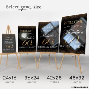 60th Birthday Sign, Welcome Sign for 60th Birthday Party, Custom 60th ...