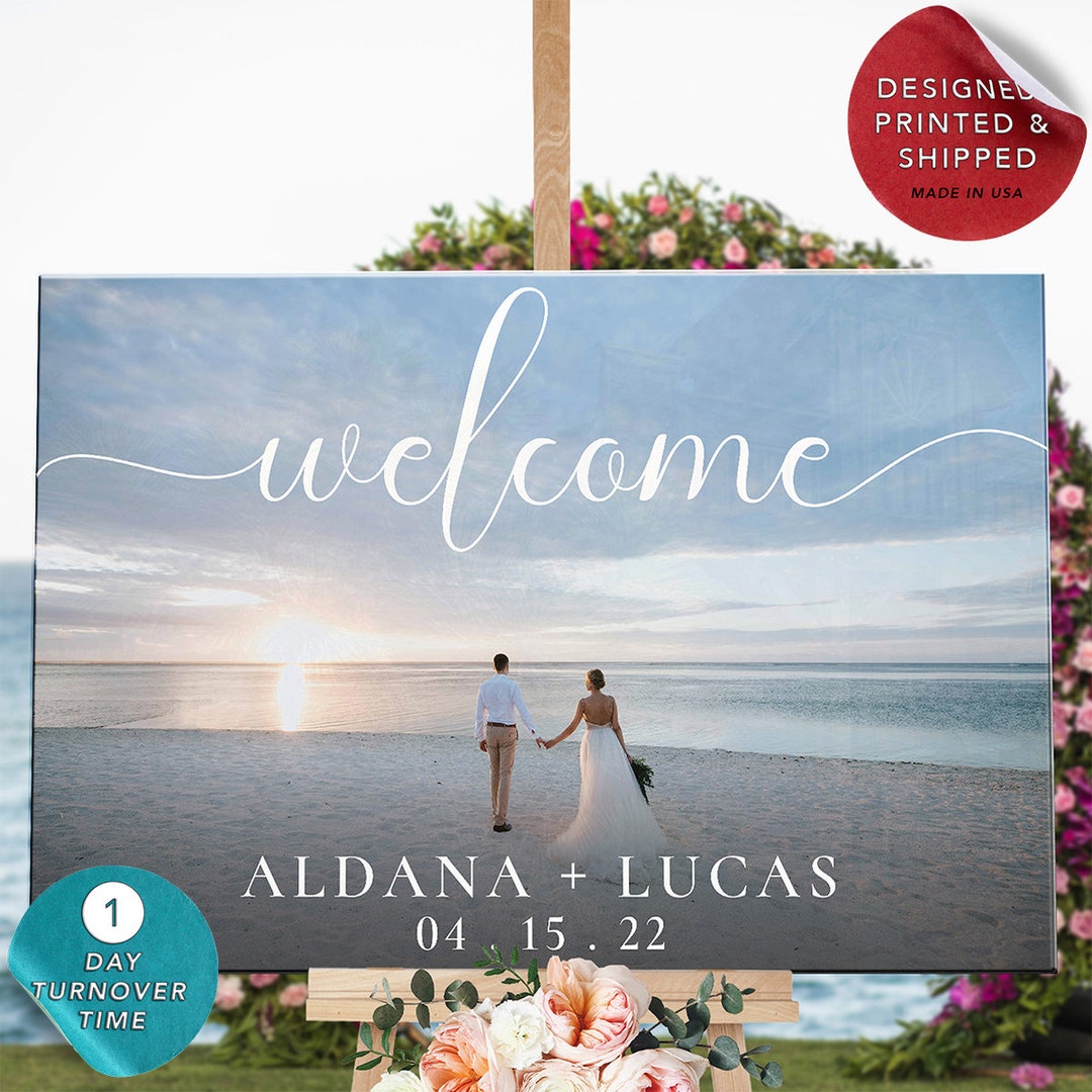 Wedding Photo Sign, Outdoor Wedding Signage, Personalized Wedding ...