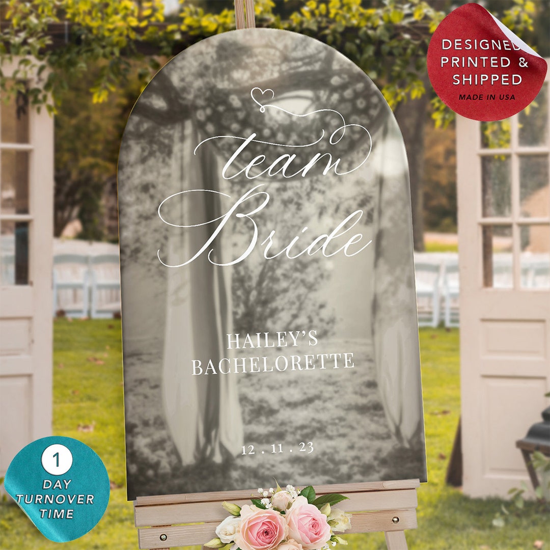 Bachelorette Party Sign Silver Mirror Team Bride Sign Silver - Etsy