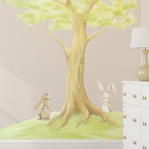 White Tree Decal Large Nursery Tree Decals With Birds Unisex Etsy