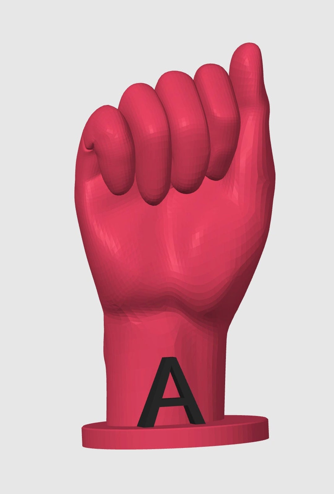 ASL VOWELS - Language Learning Sign, 3D Alphabet Sign, American Sign ...