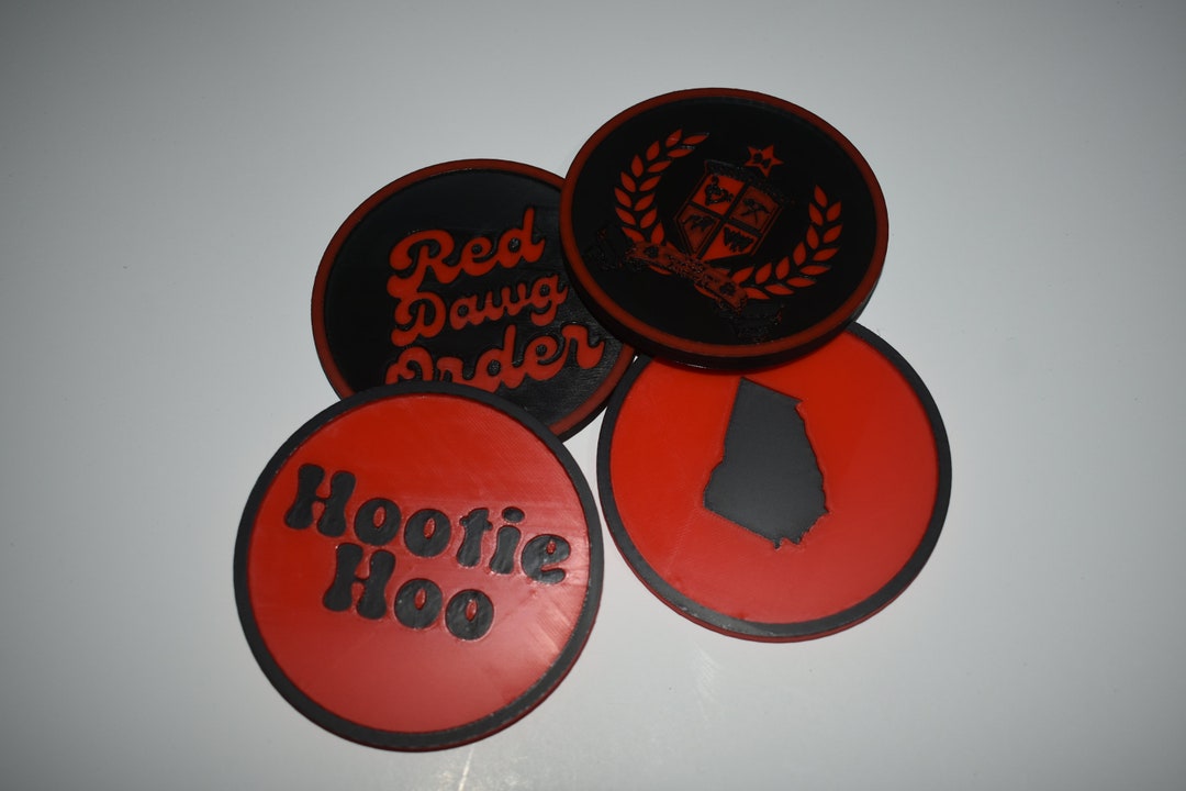 HOOTIE HOO COASTER - Red Dawg Order Coaster, State of Ga Coaster, Set ...