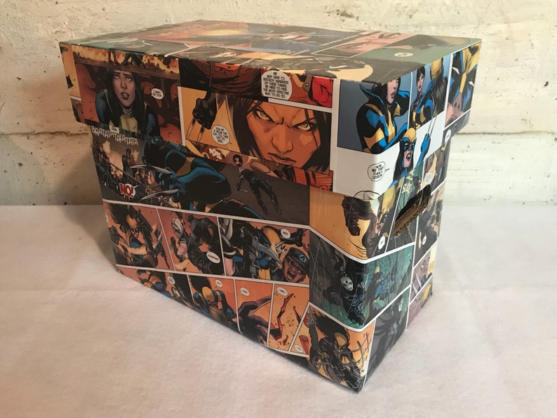 CUSTOM Marvel Decoupage Comic Book Storage Box!!! - Etsy