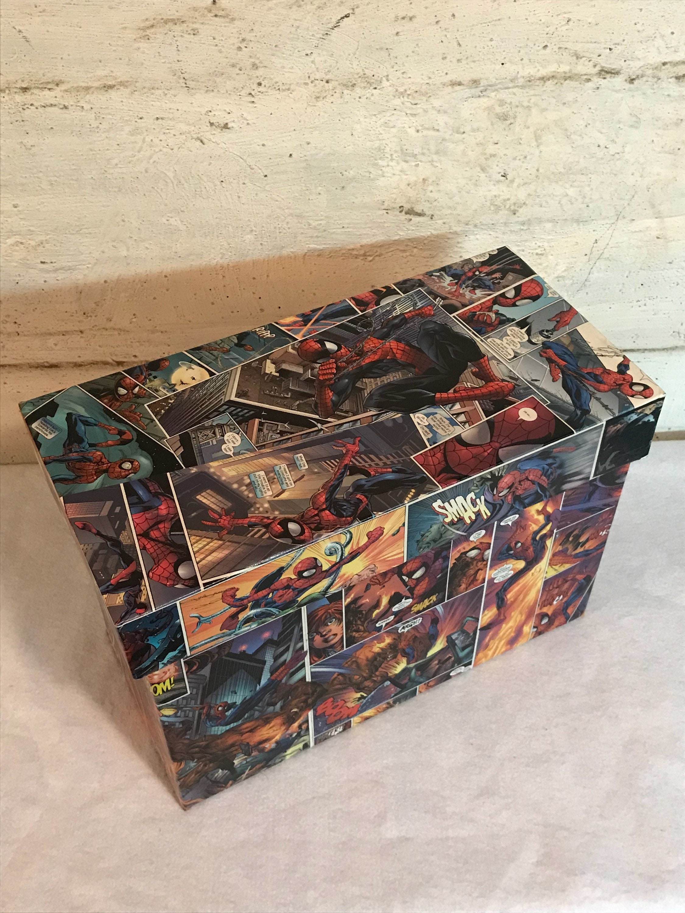 CUSTOM SPIDER-MAN Decoupage Comic Book Storage Box!!! - Etsy