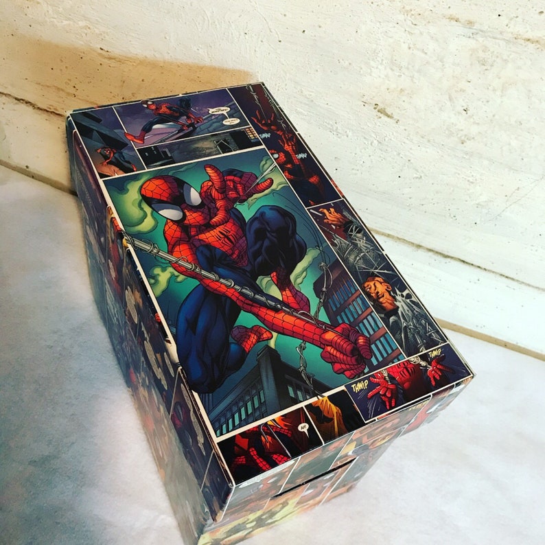 CUSTOM SPIDER-MAN Decoupage Comic Book Storage Box - Etsy