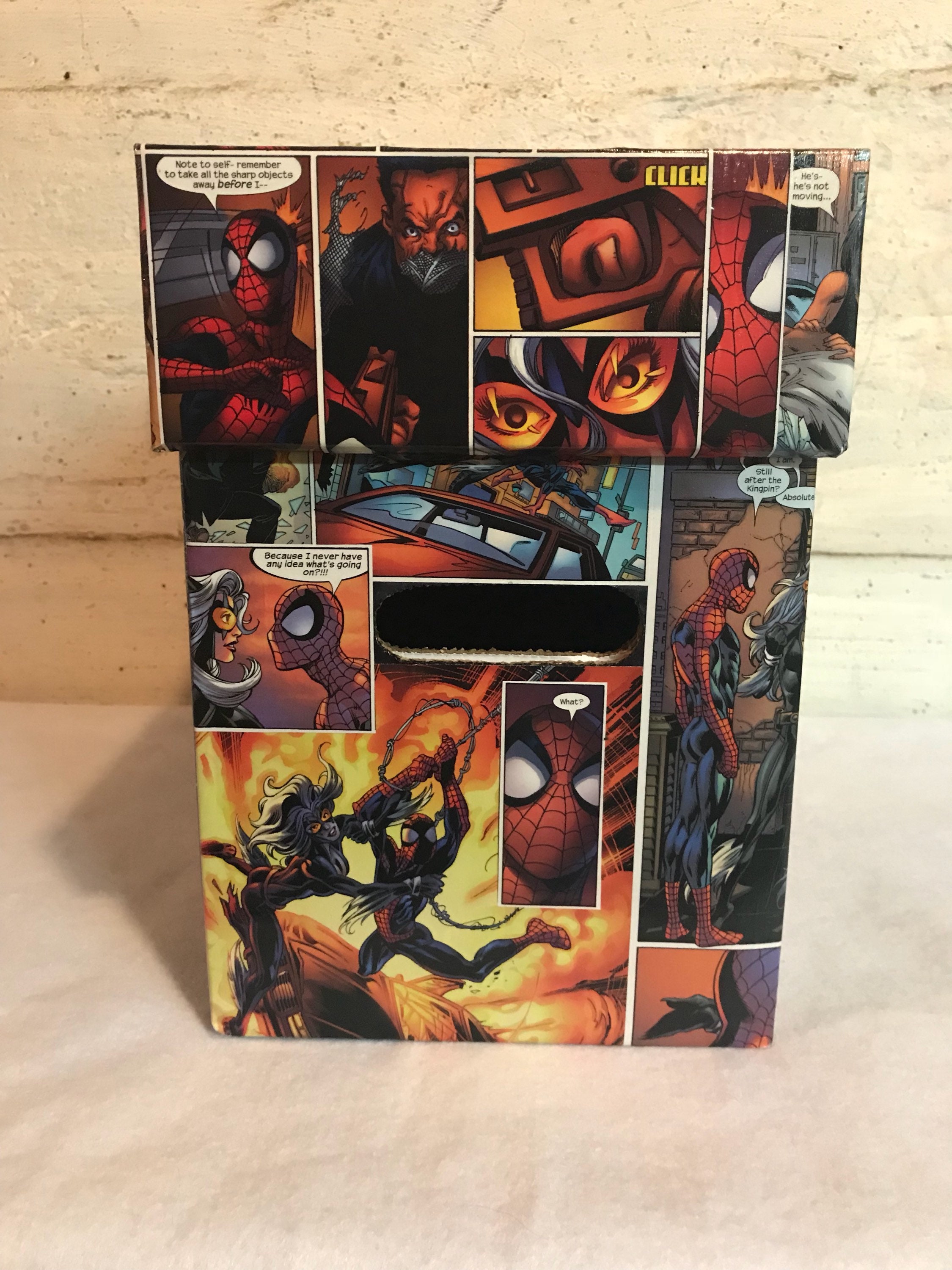 CUSTOM SPIDER-MAN Decoupage Comic Book Storage Box!!! - Etsy