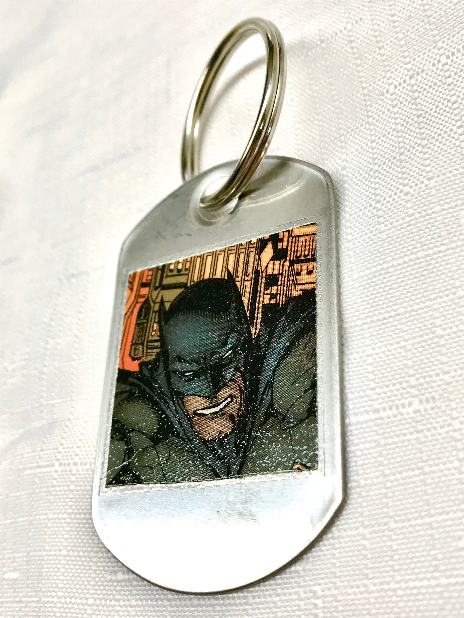Decoupage Comic Book DOG TAG Style Key Chain. | Etsy